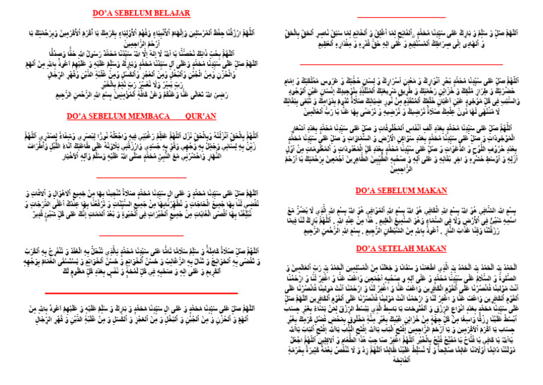 Doa Dan Shalawat | PDF