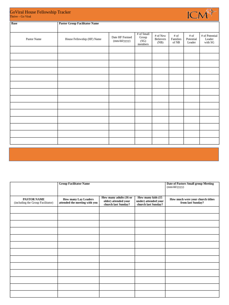 GoViral House Fellowship Tracker | PDF
