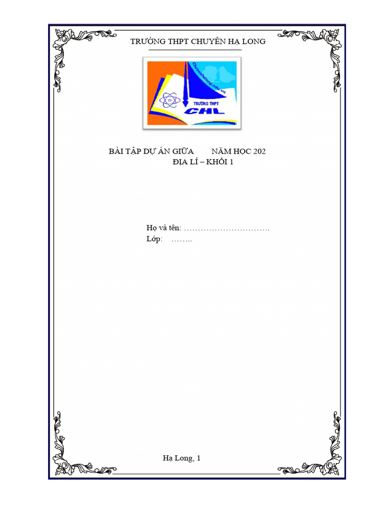 BT D ÁN GI A KÌ 1 ĐTQG - C3 Chuyen Ha Long Nguyen Thi Mai Phuong | PDF