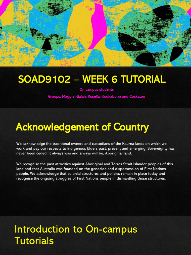 SOAD9102 Tutorial Week 6 ONC Student Version | PDF