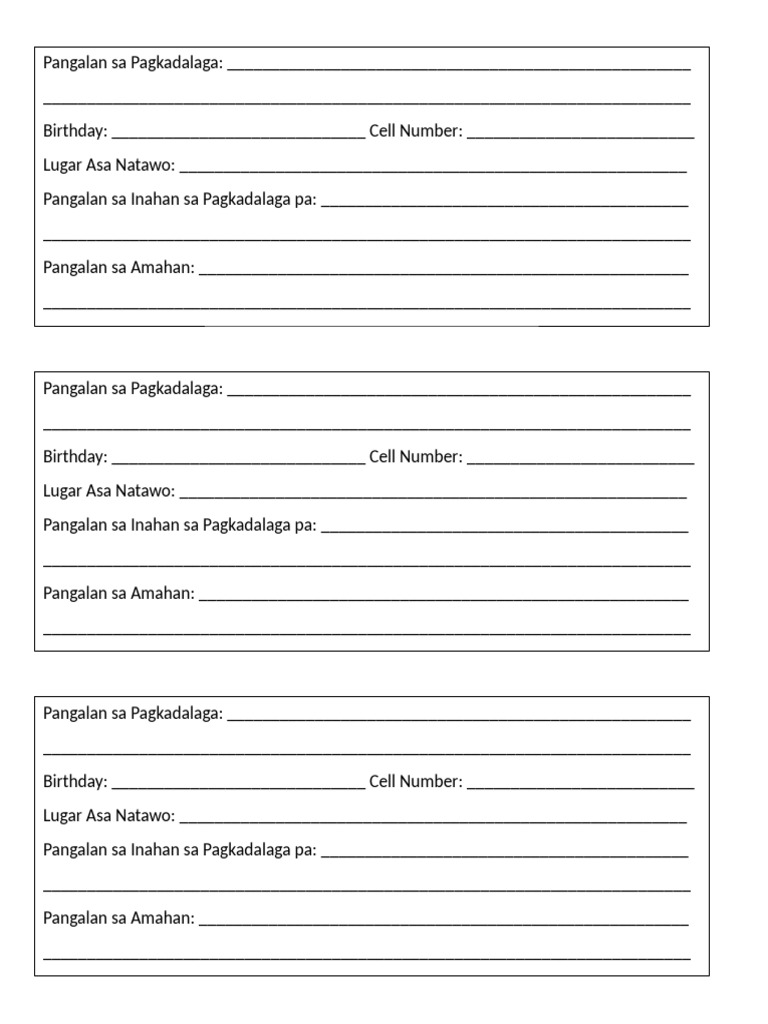 PSA Fill-up Form | PDF