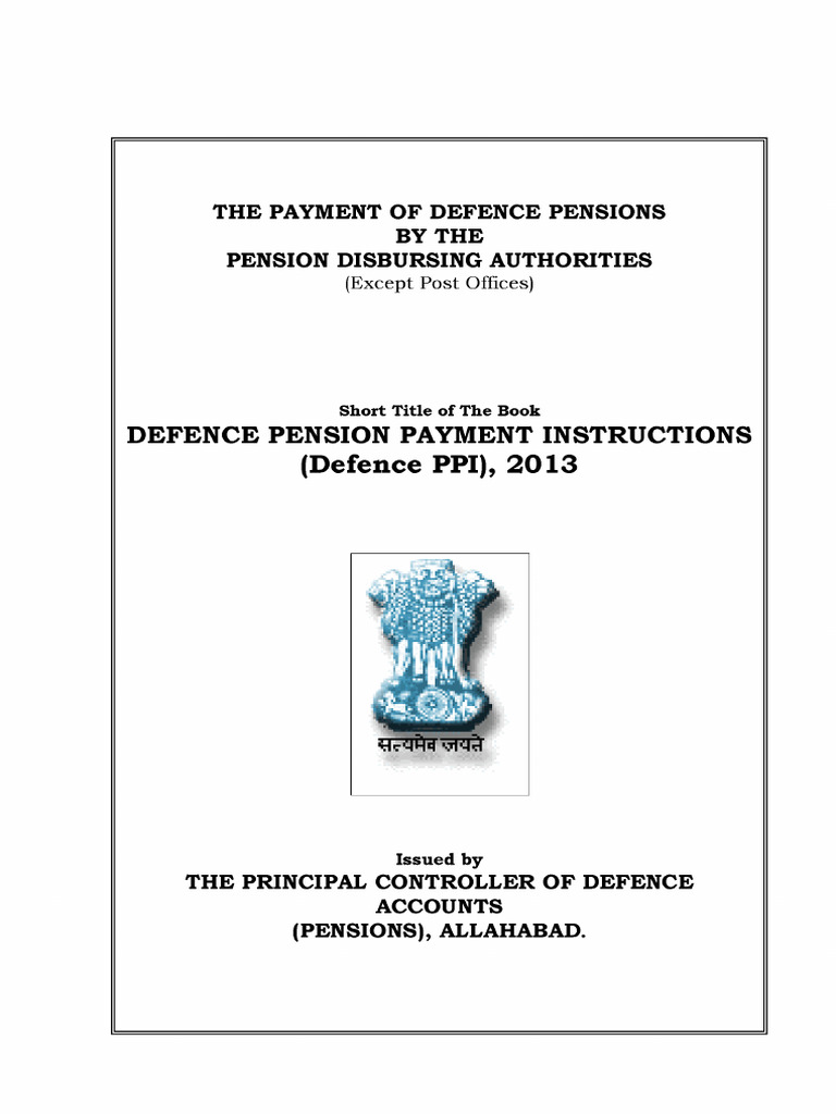 Defence Pension Payment Instructions 2013 | PDF