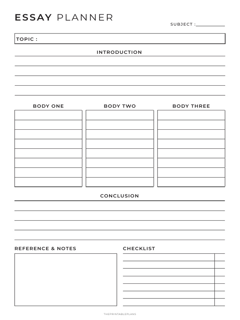 Essay Planner (A4) | PDF