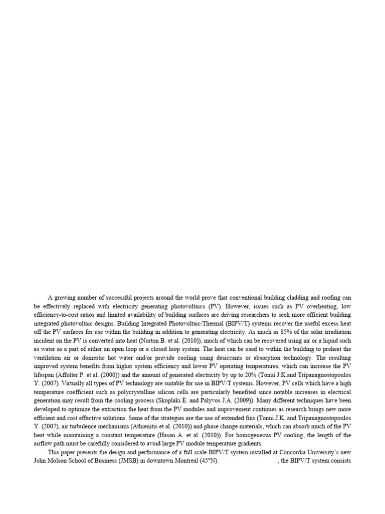 Design and Performance of a Photovoltaic/Thermal System Integrated with ...