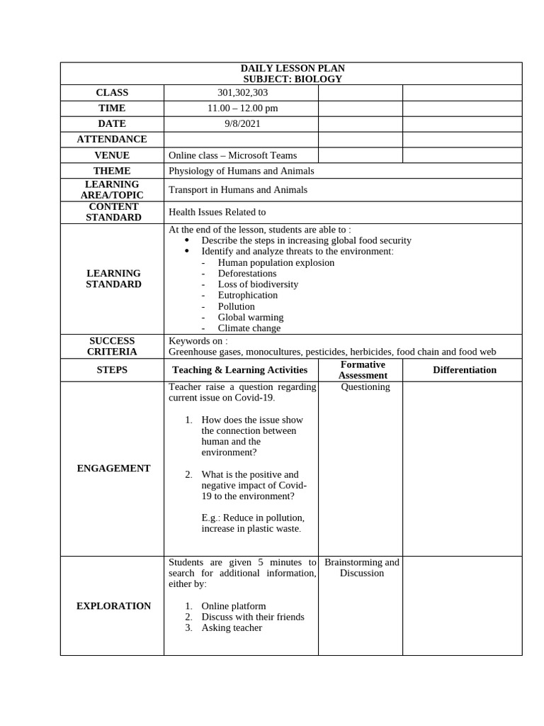 LP Transport in Humans and Animals | PDF | Learning | Climate Change