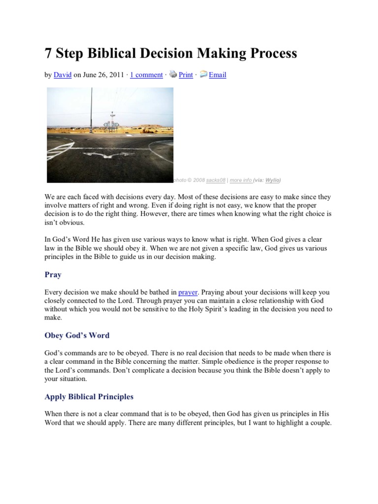 7 Step Biblical Decision Making Process | PDF | God | Prayer