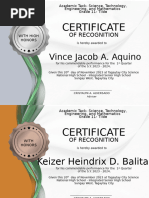 Certificate of Recognition NEW SCIENCE POSTER SLOGAN | PDF