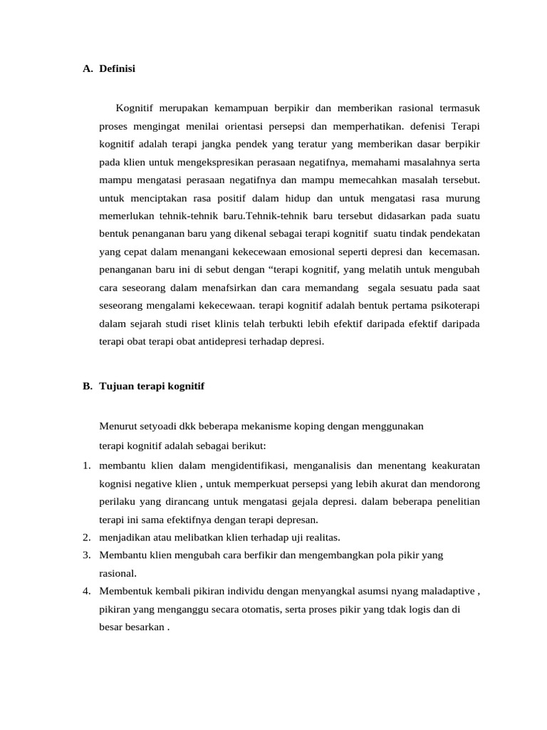 Terapi kognitif | PDF