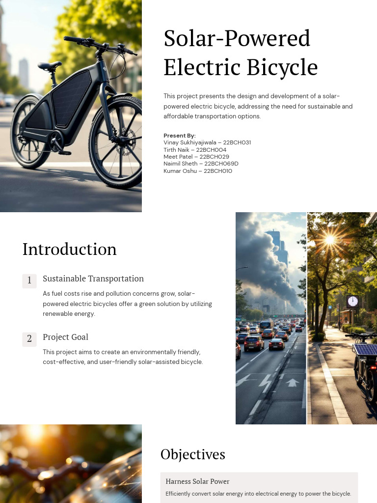 Solar Powered Electric Bicycle | PDF | Solar Power | Solar Panel