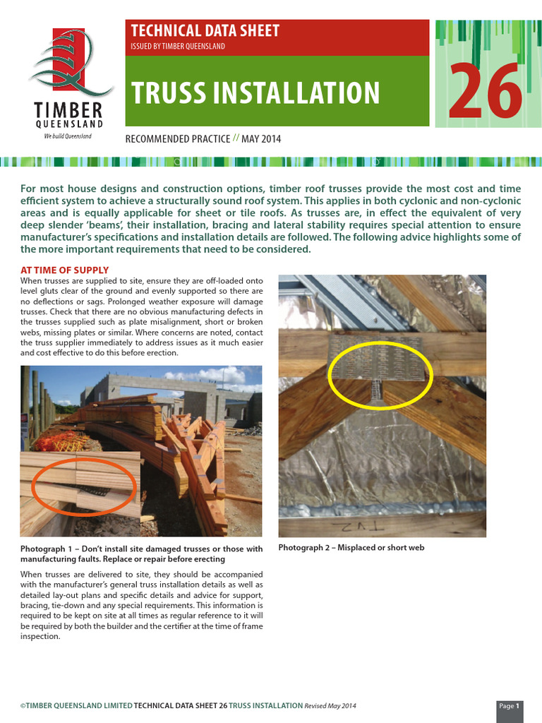Truss Installation Guidelines and Best Practices | PDF | Truss | Roof