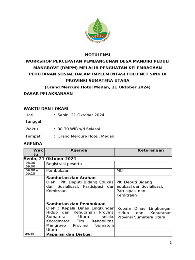 Notulensi Workshop | PDF