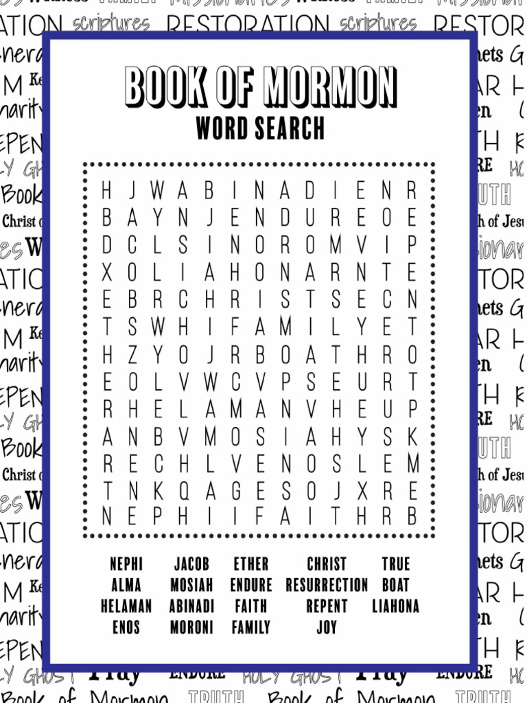 General Conference Word Search Games | PDF