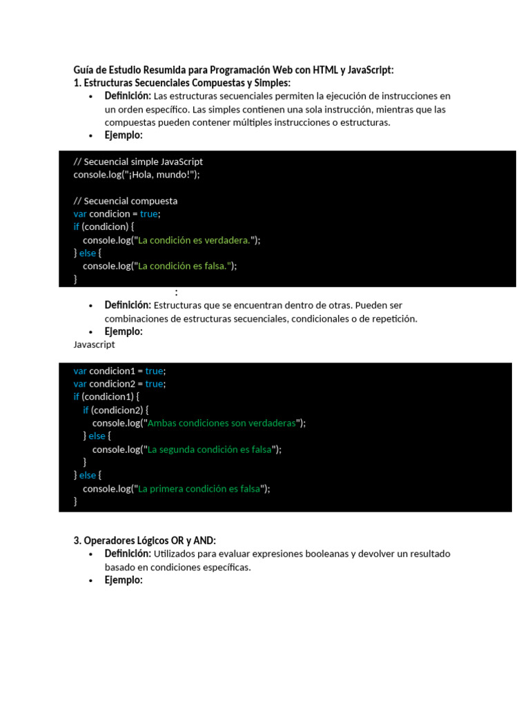 Guía de Programación Web: HTML y JavaScript | PDF