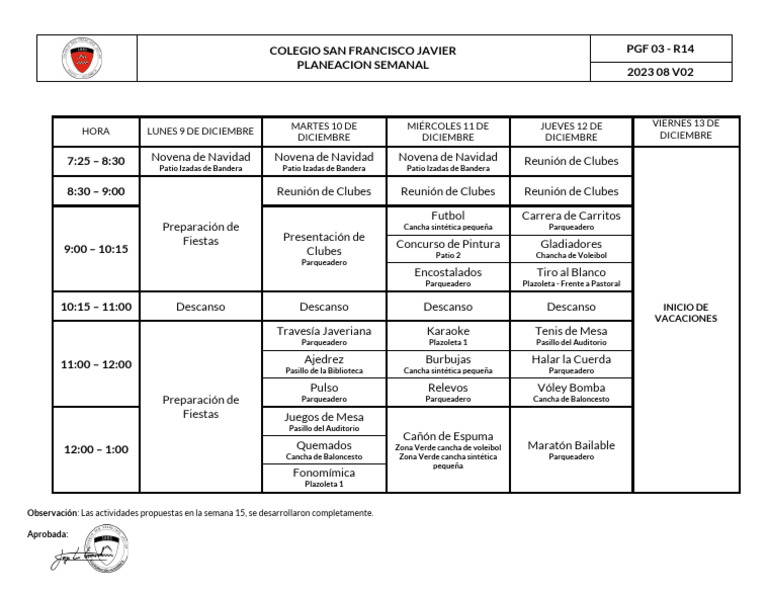Planeacion Semanal 7c Dic 9 A Dic 13 | PDF