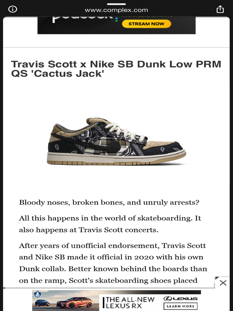10 of Travis Scott's Most Coveted Sneaker Collaborations | PDF