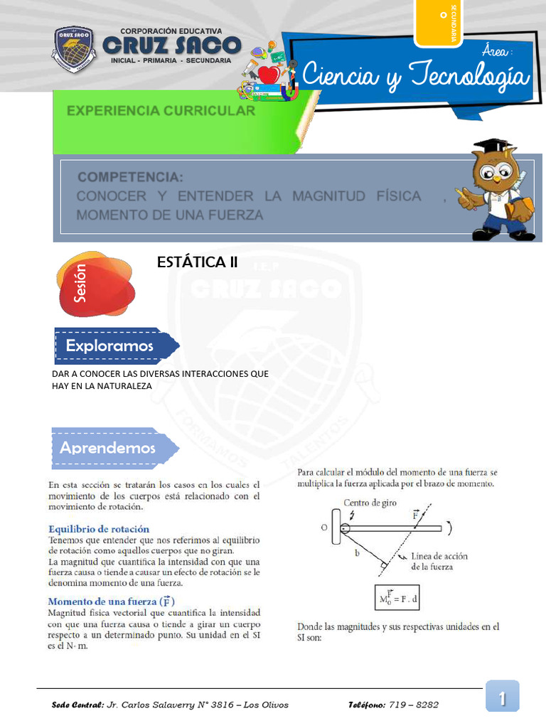 4ºAÑO-FÍSICA-S4-ESTÁTICA 2 | PDF | Física | Aprendizaje