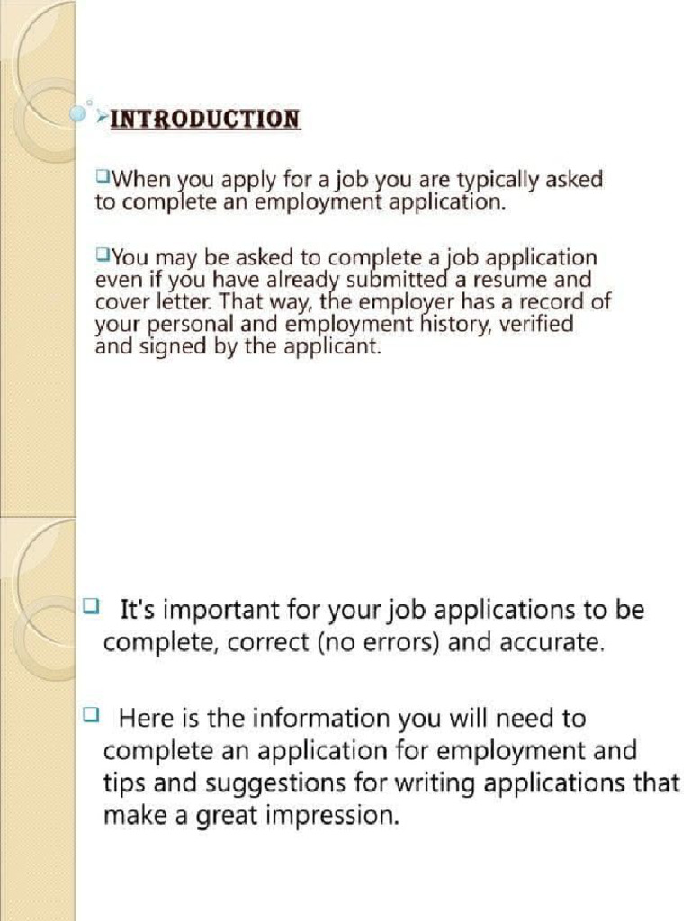 Ppt Job Application | PDF