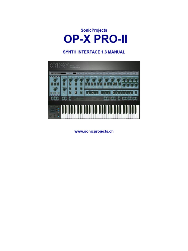 OP-X PRO-II 1.3.0 manual synth interface | PDF | Synthesizer ...