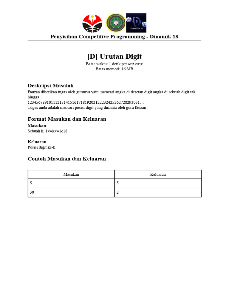 D - Urutan Digit | PDF