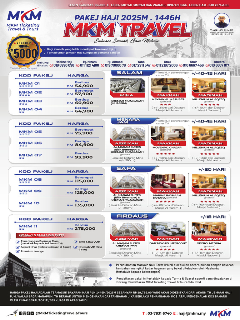 Pakej Haji MKM Travel 2025 | PDF