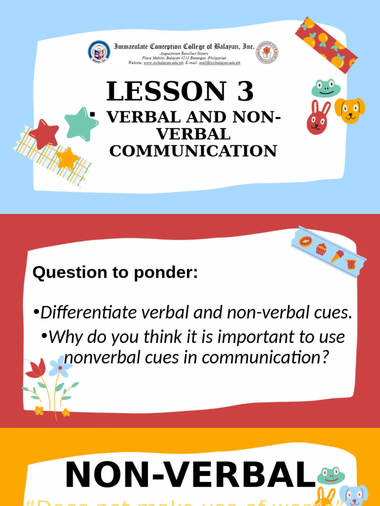 4. ODL-ORAL COMM VERBAL& NONVERBAL COMMUNICATION | PDF | Communication ...