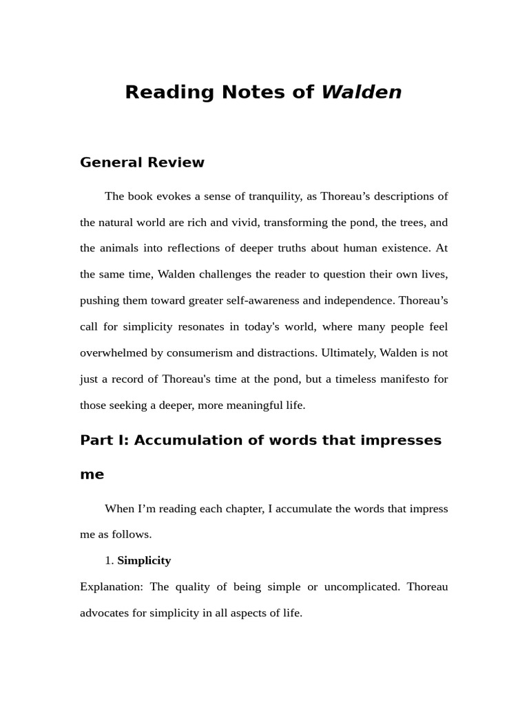 Insights from Thoreau's Walden | PDF | Walden | Henry David Thoreau