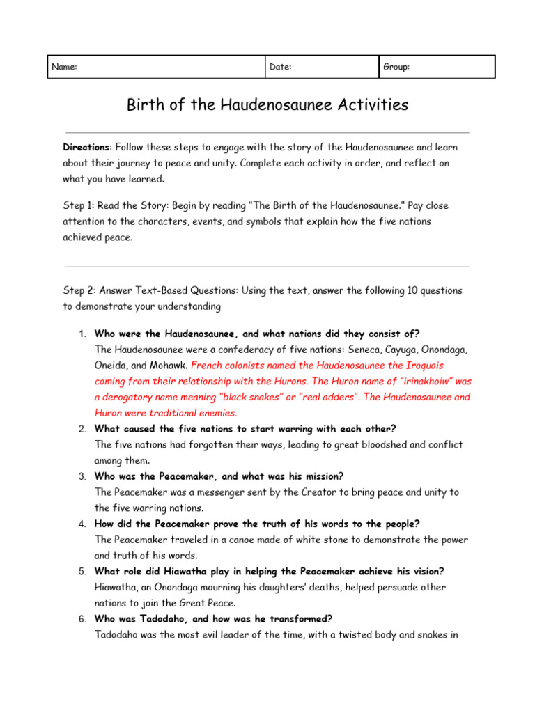 Haudenosaunee Peace Activities Guide | PDF | Iroquois | First Nations