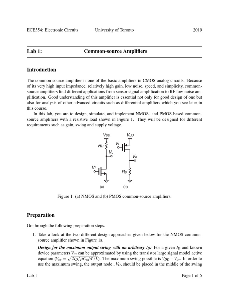 ug-lab1 | PDF | Amplifier | Mosfet