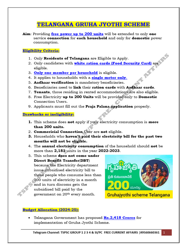 Telangana Government Schemes | PDF