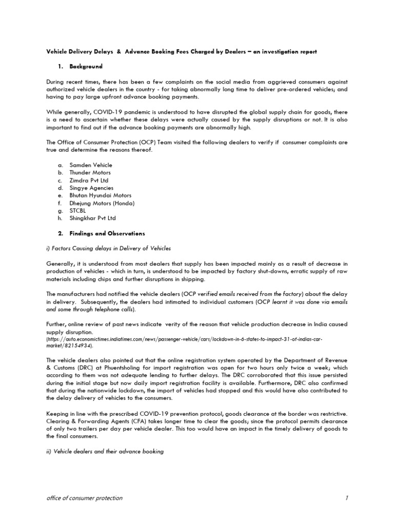 Vehicle Dealer Investigation Report | PDF | Contractual Term