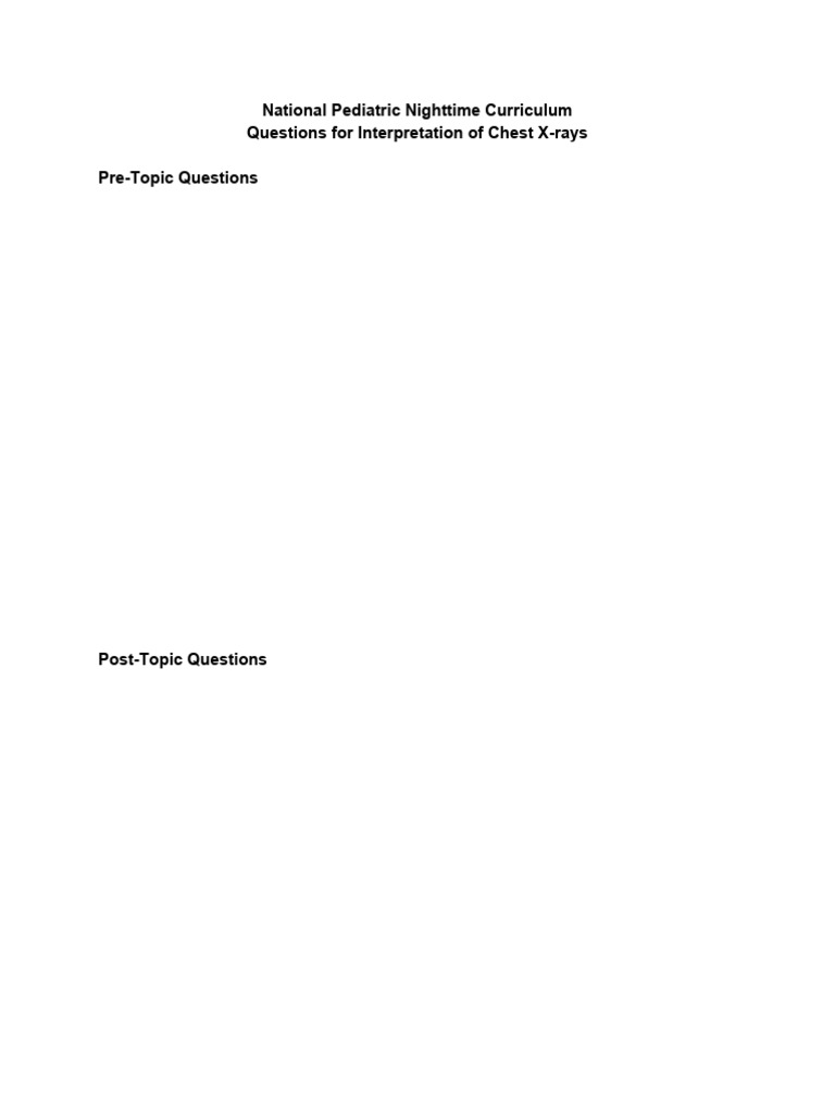 Chest X-Rays - Questions | PDF