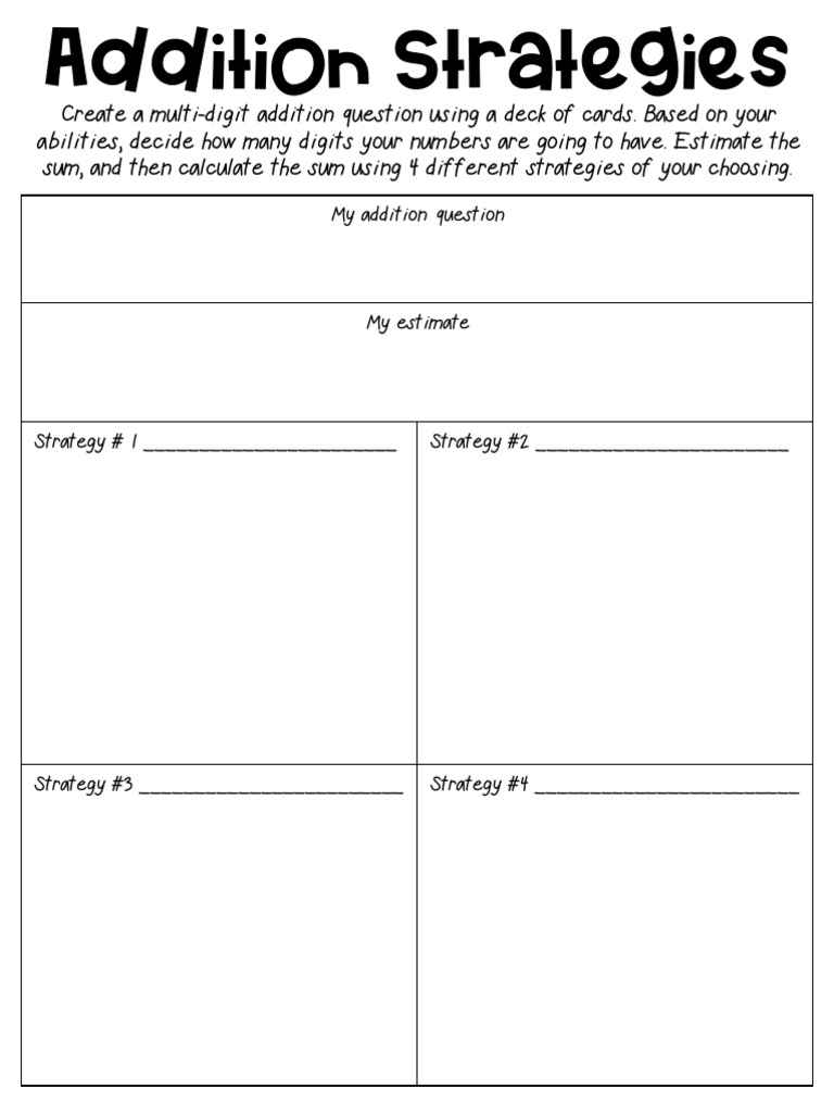 Multi-Digit Addition Strategies Guide | PDF