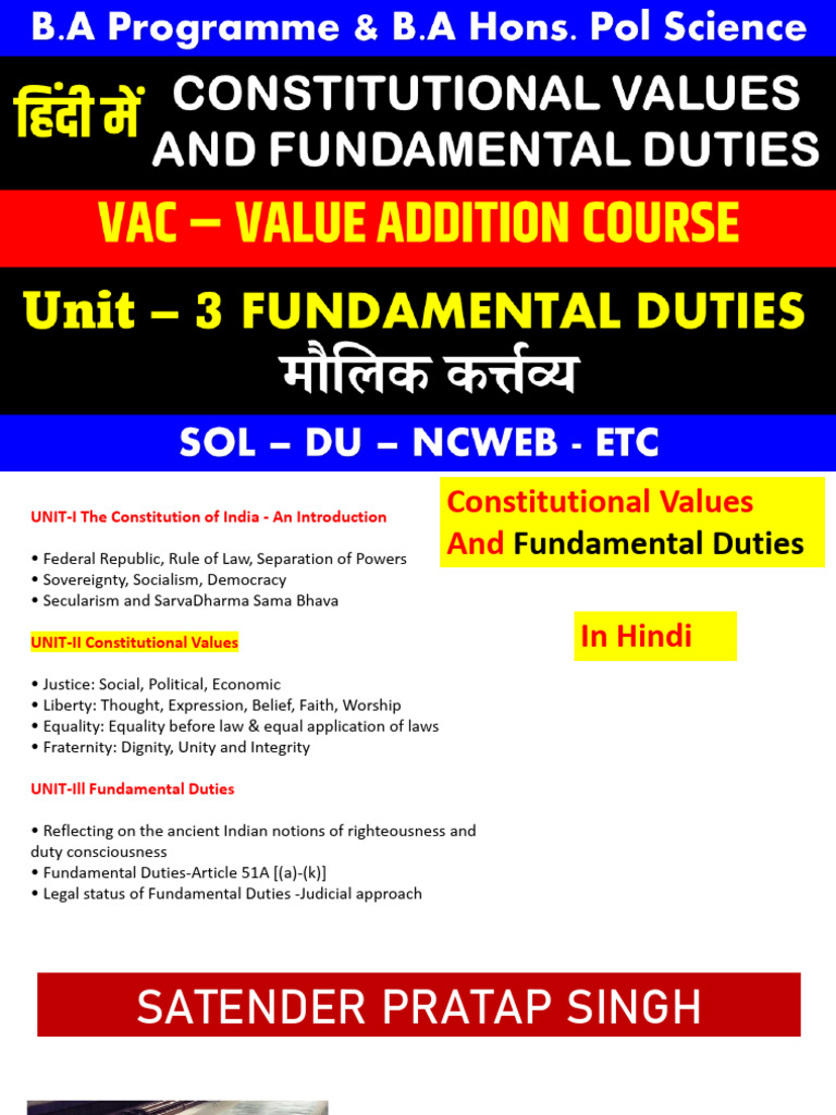 SEM - 1 - VAC - SOL - UNIT 3 Hindi | PDF