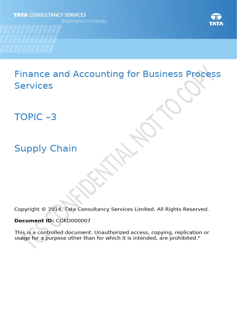 Supply Chain Management TCS | PDF | Inventory | Supply Chain