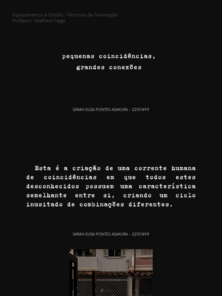 Pequenas Coincidências, Grandes Conexões - Sarah Elisa Pontes Asakura | PDF