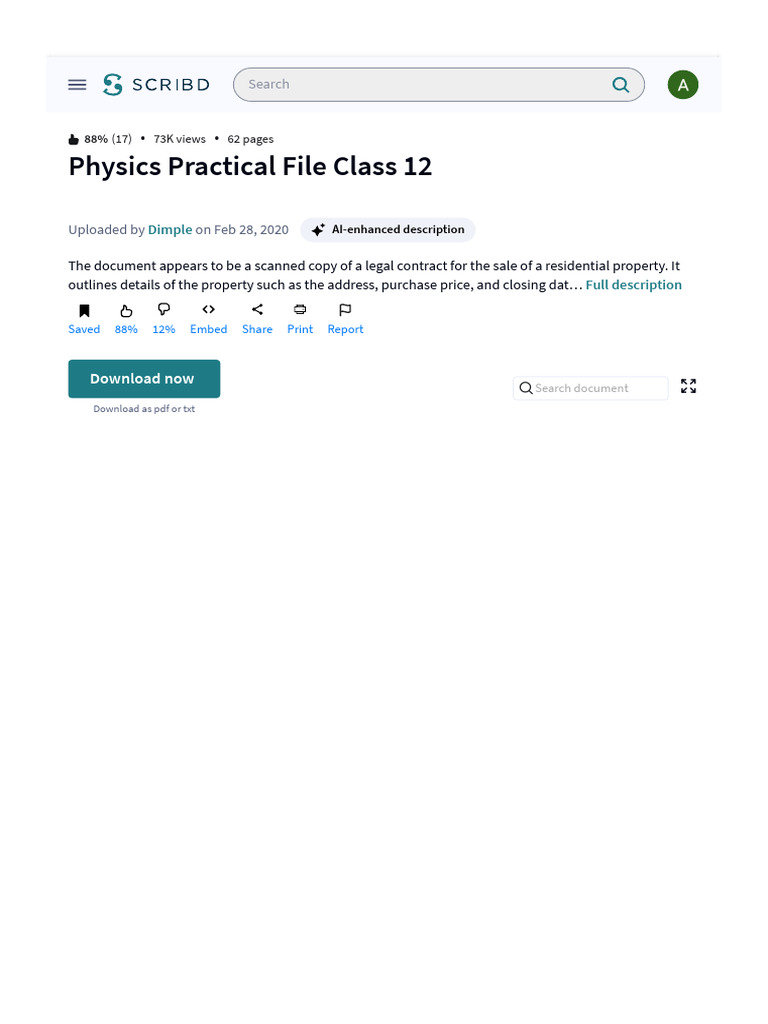 Physics Practical File Class 12 - PDF | PDF