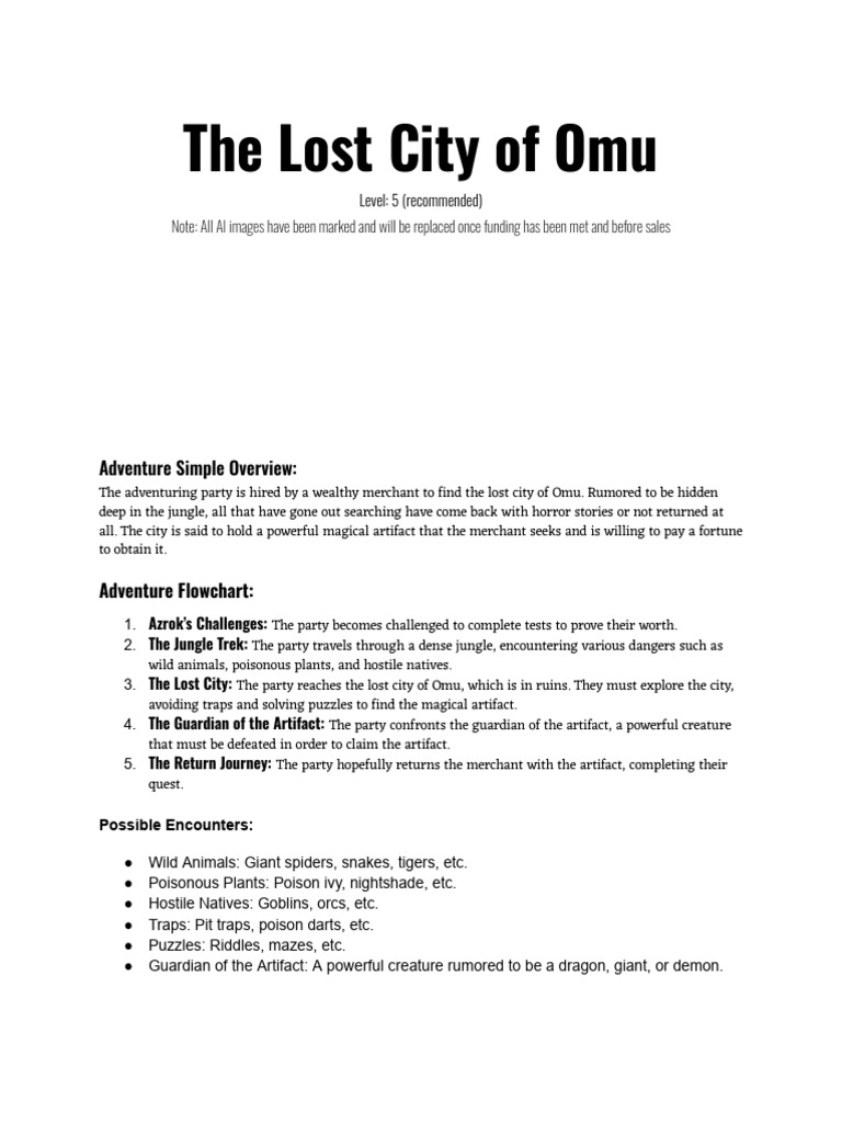 DnD - The Lost City of Omu | PDF