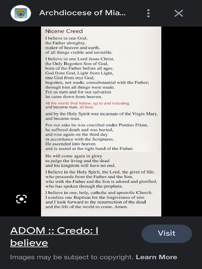 Credo en Ingles - Google Search | PDF