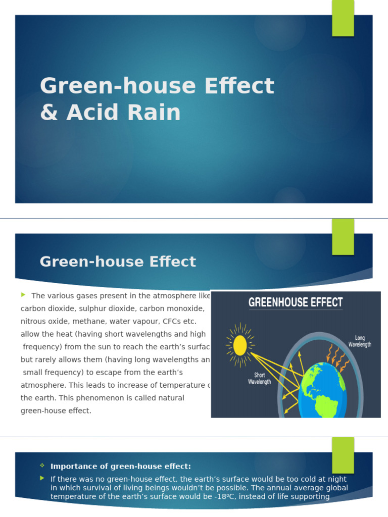 Greenhouse Effect and Acid Rain Overview | PDF | Greenhouse Effect ...