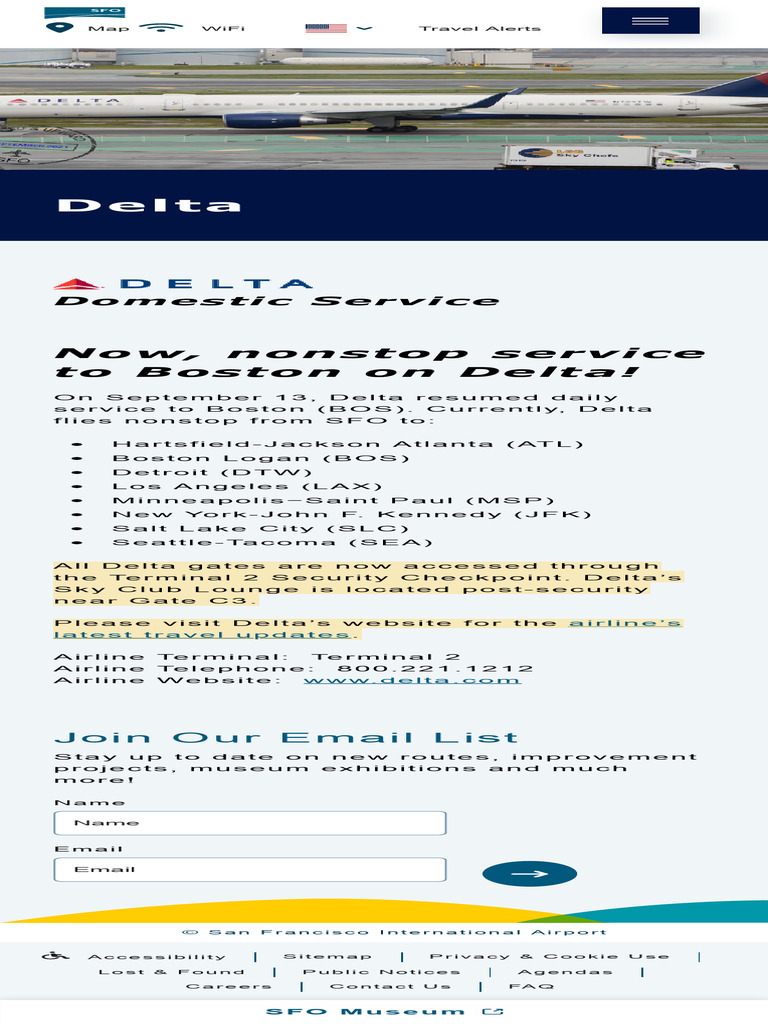 SFO Delta Updates & Nonstop Routes | PDF