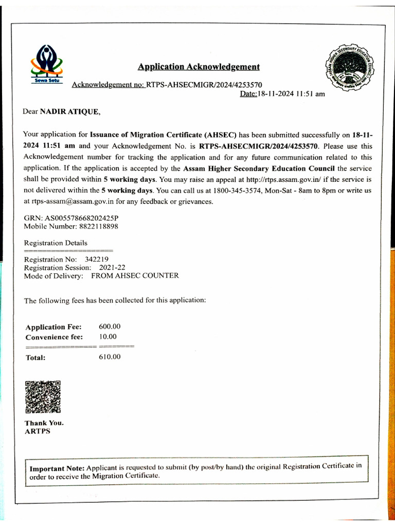 Acknowledgment | PDF