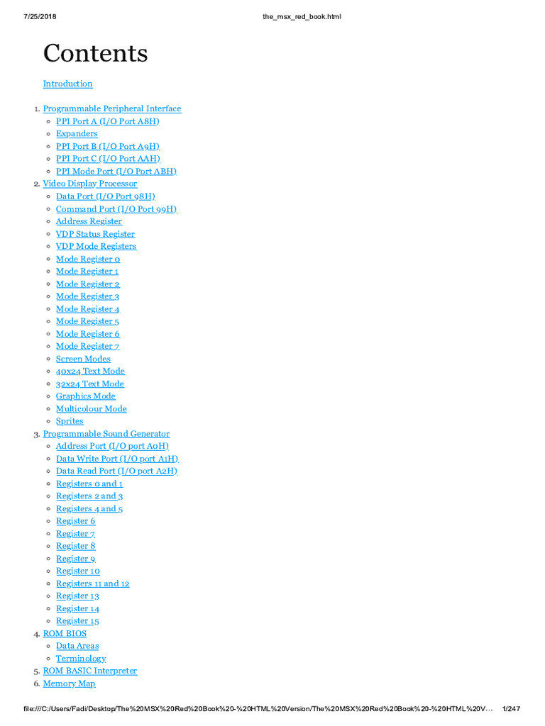 The MSX Red Book - Converted From HTML | PDF