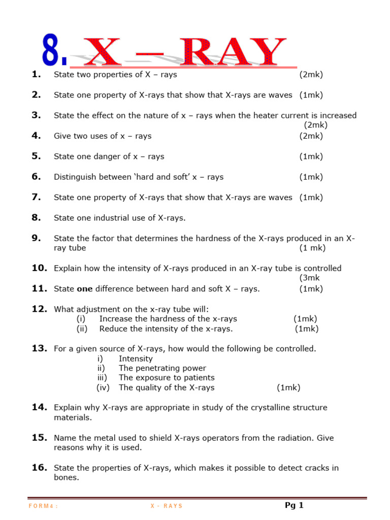 1.7 X-RAYS | PDF | Electron | X Ray