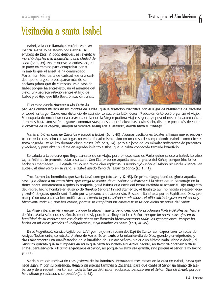 Visitación de María a Isabel: Reflexiones | PDF | María, madre de Jesús ...