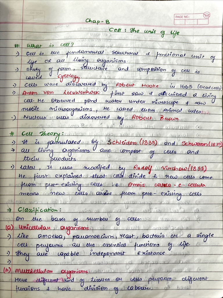 Cell The Unit of Life Class 11 | PDF