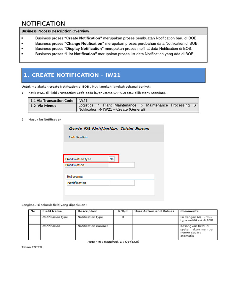 Module Plant Maintenance-User Notification | PDF