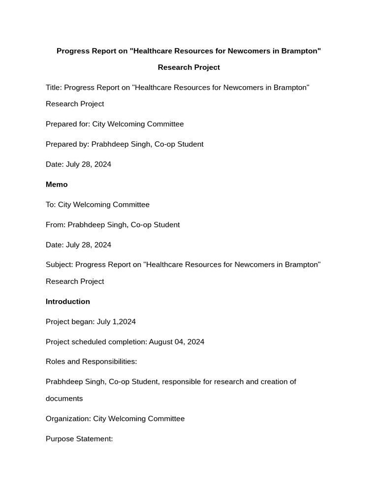 Progress Report 5 | PDF | Health Care