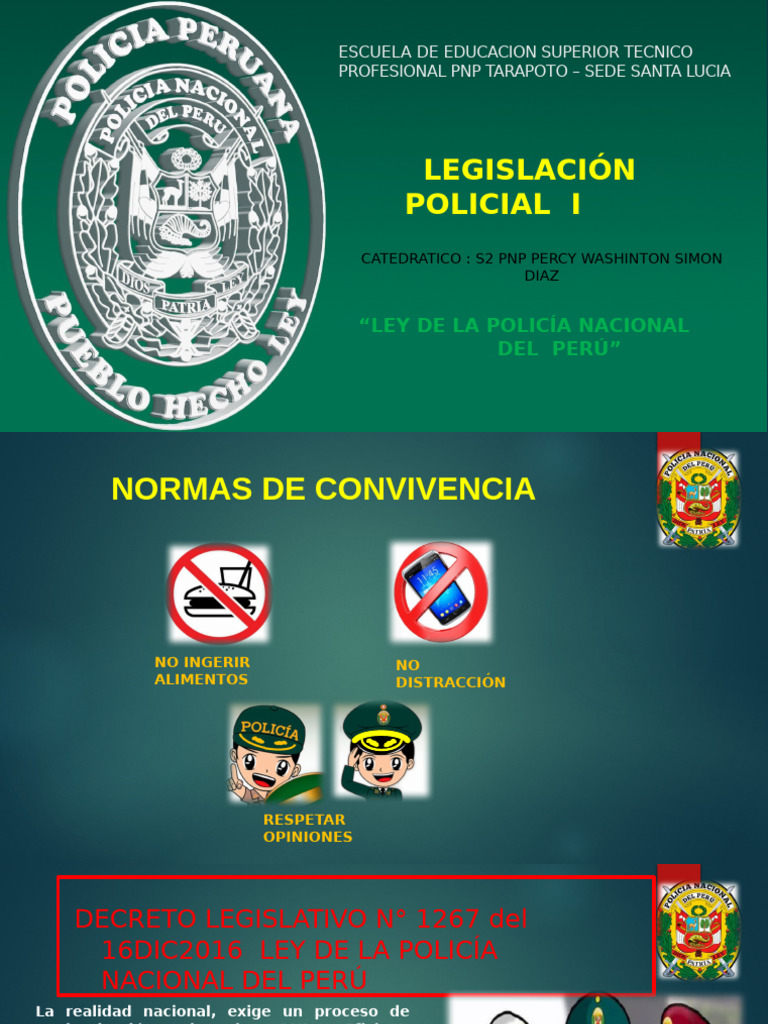 Legislacion Policial Ley 1267 PPT - s2 PNP Simon Diaz | PDF | Policía ...