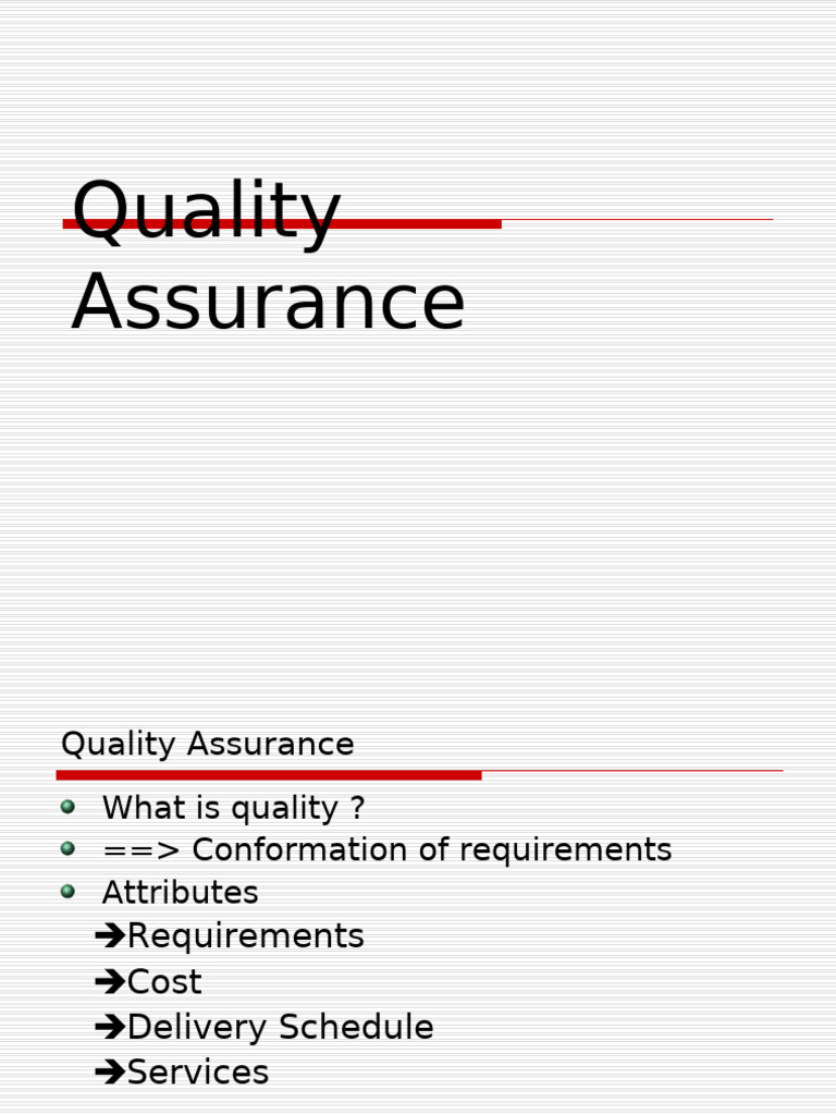 Quality Assurance | PDF | Quality Assurance | Audit