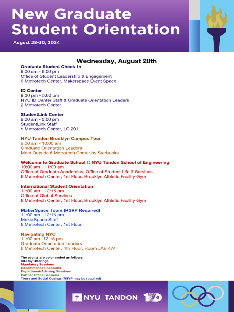 NGSO Schedule (Accessible) | PDF | New York University | Science